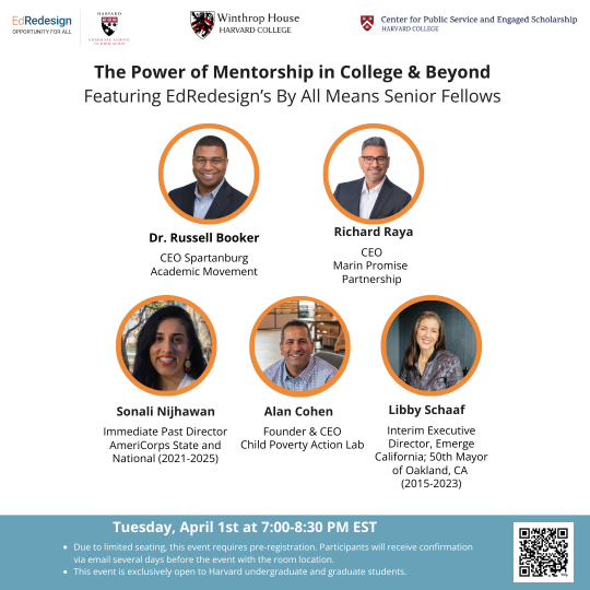 The Power of Mentorship in College & Beyond: Featuring EdRedesign's By All Means Senior Fellows ...